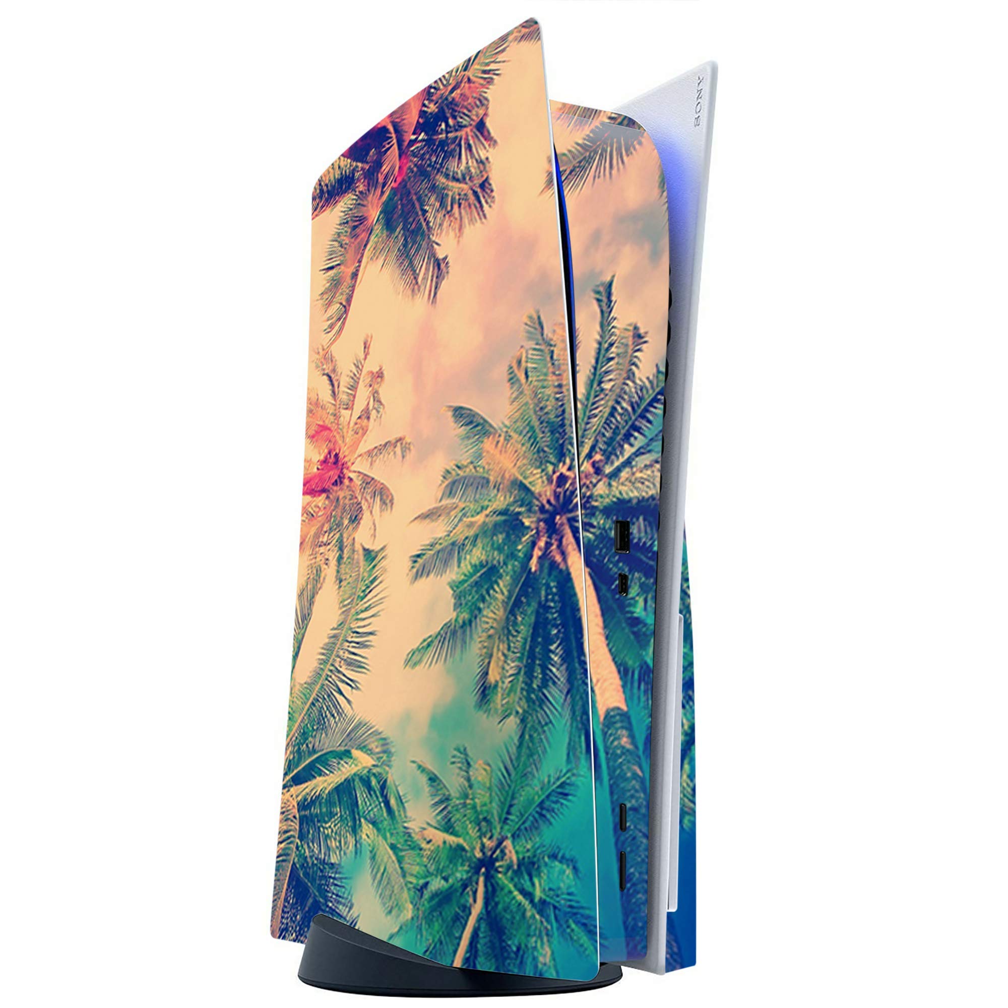 ITS A Skin Skins Compatible with Sony Playstation 5 Console Disc Edition - Protective Decal Overlay Stickers wrap Cover - Coconut Trees