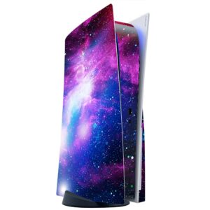 its a skin skins compatible with sony playstation 5 console disc edition - protective decal overlay stickers wrap cover - stars galaxy red blue purple gasses