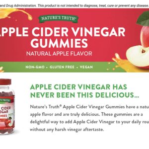 Nature's Truth Apple Cider Vinegar Gummies, 120 Count