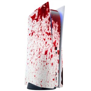 its a skin skins compatible with sony playstation 5 console disc edition - protective decal overlay stickers wrap cover - blood splatter dexter