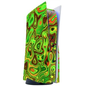 its a skin skins compatible with sony playstation 5 console disc edition - protective decal overlay stickers wrap cover - green glass trippy psychedelic