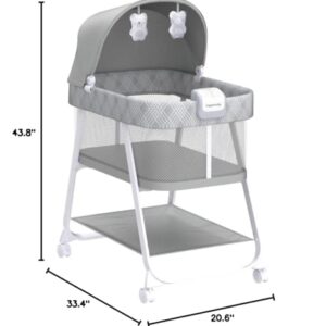 Ingenuity Lullanight Soothing Bassinet for Baby with Locking Wheels and-Night-Light, Newborn to 5 Months, Gem, 33.4x20.6x43.8"