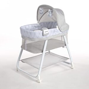 Ingenuity Lullanight Soothing Bassinet for Baby with Locking Wheels and-Night-Light, Newborn to 5 Months, Gem, 33.4x20.6x43.8"