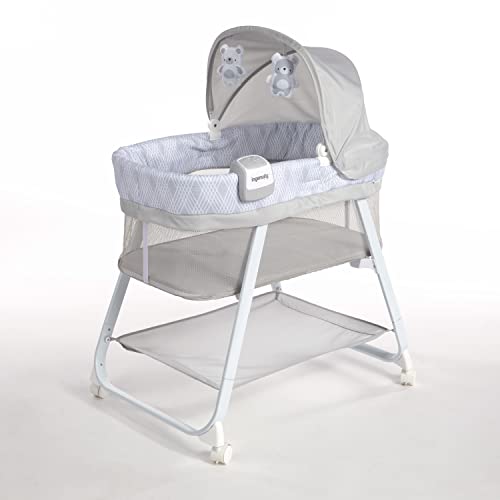 Ingenuity Lullanight Soothing Bassinet for Baby with Locking Wheels and-Night-Light, Newborn to 5 Months, Gem, 33.4x20.6x43.8"