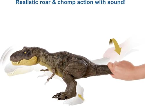 Mattel Jurassic World Camp Cretaceous Stomp 'n Escape Tyrannosaurus T Rex Action Figure Toy with Stomping Motion