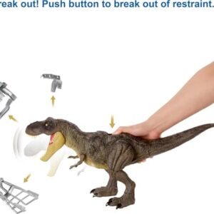 Mattel Jurassic World Camp Cretaceous Stomp 'n Escape Tyrannosaurus T Rex Action Figure Toy with Stomping Motion