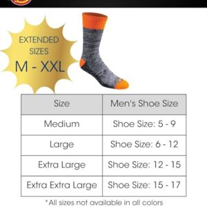 Dickies Men's Dri-Tech Legacy Moisture Control Crew Socks Multipack, Hi-Vis Orange Black (6 Pairs), Medium