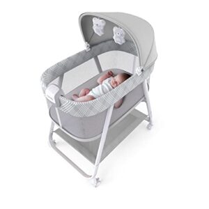 Ingenuity Lullanight Soothing Bassinet for Baby with Locking Wheels and-Night-Light, Newborn to 5 Months, Gem, 33.4x20.6x43.8"