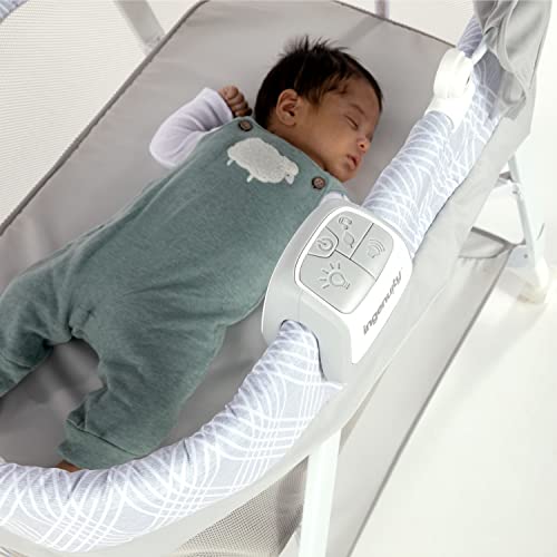 Ingenuity Lullanight Soothing Bassinet for Baby with Locking Wheels and-Night-Light, Newborn to 5 Months, Gem, 33.4x20.6x43.8"