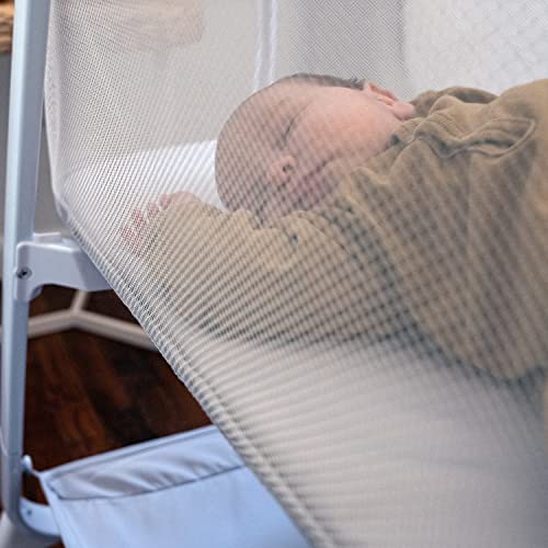 Ingenuity Lullanight Soothing Bassinet for Baby with Locking Wheels and-Night-Light, Newborn to 5 Months, Gem, 33.4x20.6x43.8"