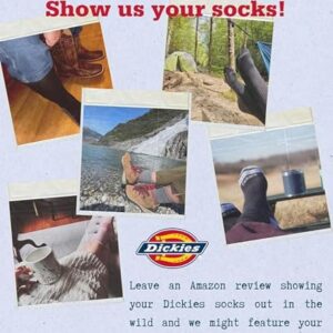 Dickies Men's Dri-Tech Legacy Moisture Control Crew Socks Multipack, Hi-Vis Orange Black (6 Pairs), Medium