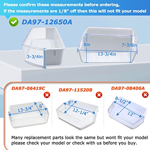 Upgraded DA97-12650A, DA63-06963A, DA63-07104A Door Shelf Basket Bin (Right Side) Compatible with Samsung RF260/RF261/RF263beaesr Refrigerators, Part number: AP5620330, 2692337 with 6 Fridge Magnets