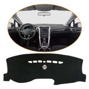 car dashboard cover for ford fusion mondeo 2013-2018 dash mats shade protective pad(premium carpet, black)