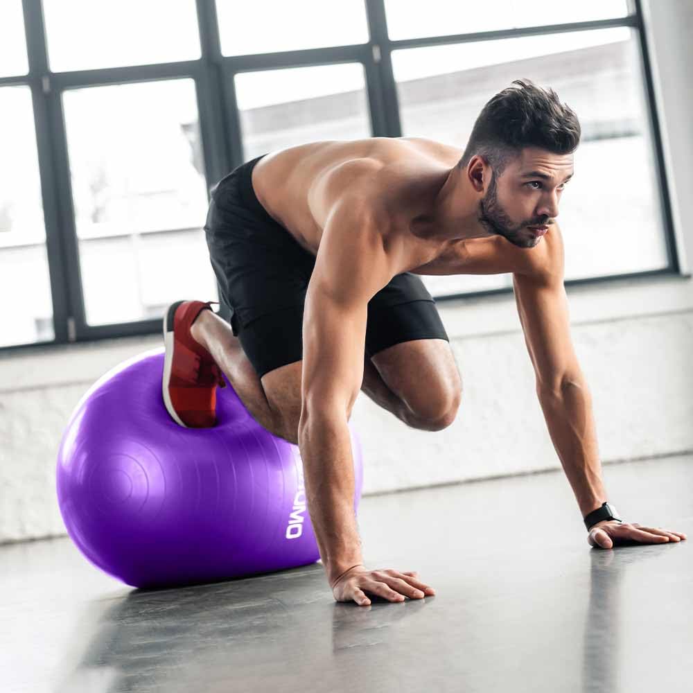 STOROMO Exercise Ball,Yoga Ball(with Exercise Tutorial)，Extra Thick Non-Slip,Holds 2500 lbs, Workout Ball for Pregnancy Birthing and Balance Stability (Purple, 55cm/21.6in)