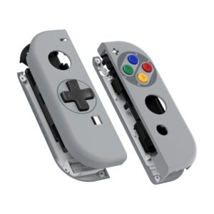 extremerate jzt106 nintendo switch joycon housing (classic eu sfc snes, d-pad version), glossy shell, replacement for switch oled joy-con – console shell not included