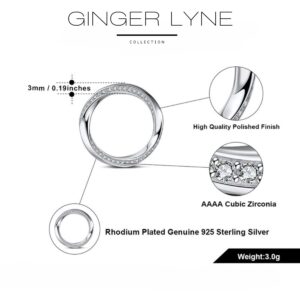 Ginger Lyne Collection Unique Twisted Eternity Band Bridal Wedding Anniversary Ring for Women Sterling Silver Twist Setting Cubic Zirconia Engagement Series Stackable Jewelry