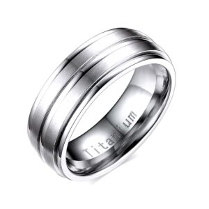 chengukeji titanium steel band ring, supernatural dean's amulet ring for men & women, hypoallergenic, size 6, silver