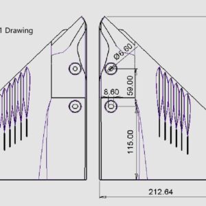 HS001 Dorsal-Fin Style Hydrofoil Stabilizer For outboard Motors Drive 5-150hp With Durable UV-Resistant Molded Black Plastic Material wings and SS316 Bolts ;