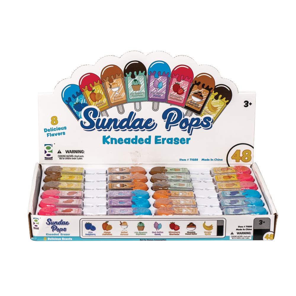 Raymond Geddes Sunday Pops Kneadable Erasers (Pack of 48)