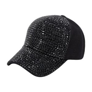 surkat women studded rhinestone crystal baseball cap ponytail adjustable hat bling denim sun hat