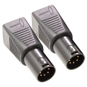 sirs-e 2-pack - cpoint xlr rj45 adapter cat-5 ethernet to dmx512 cable converter, male 5-pin, xlrj45-5m