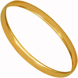 lifetime jewelry smooth bangle bracelets 24k real gold plated for women and teen (6mm, 2.25)