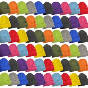 60 Pack of Yacht & Smith Wholesale Beanies Bulk Thermal Winter Hat (12 Pack Bright Colors)