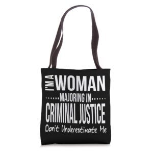 criminal justice major gift women unique christmas birthday tote bag