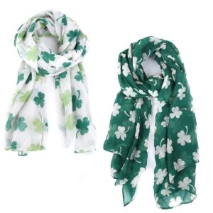 nollia green shamrock st. patrick's day 2-pack scarf set for women