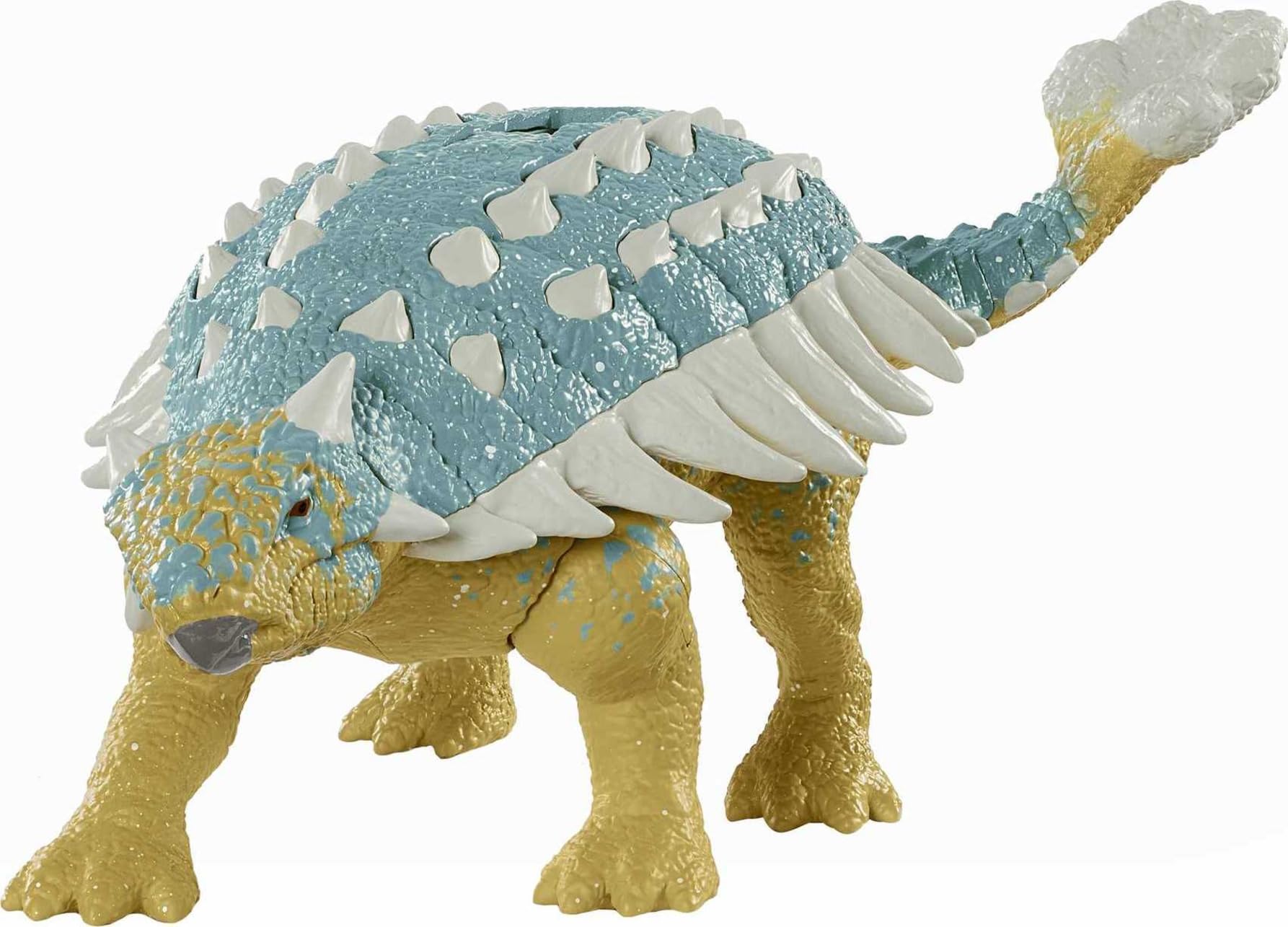 Mattel Jurassic World Camp Cretaceous Roar Attack Ankylosaurus Bumpy Posable Dinosaur Action Figure Toy, Strike Feature & Sounds