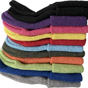 60 Pack of Yacht & Smith Wholesale Beanies Bulk Thermal Winter Hat (12 Pack Bright Colors)