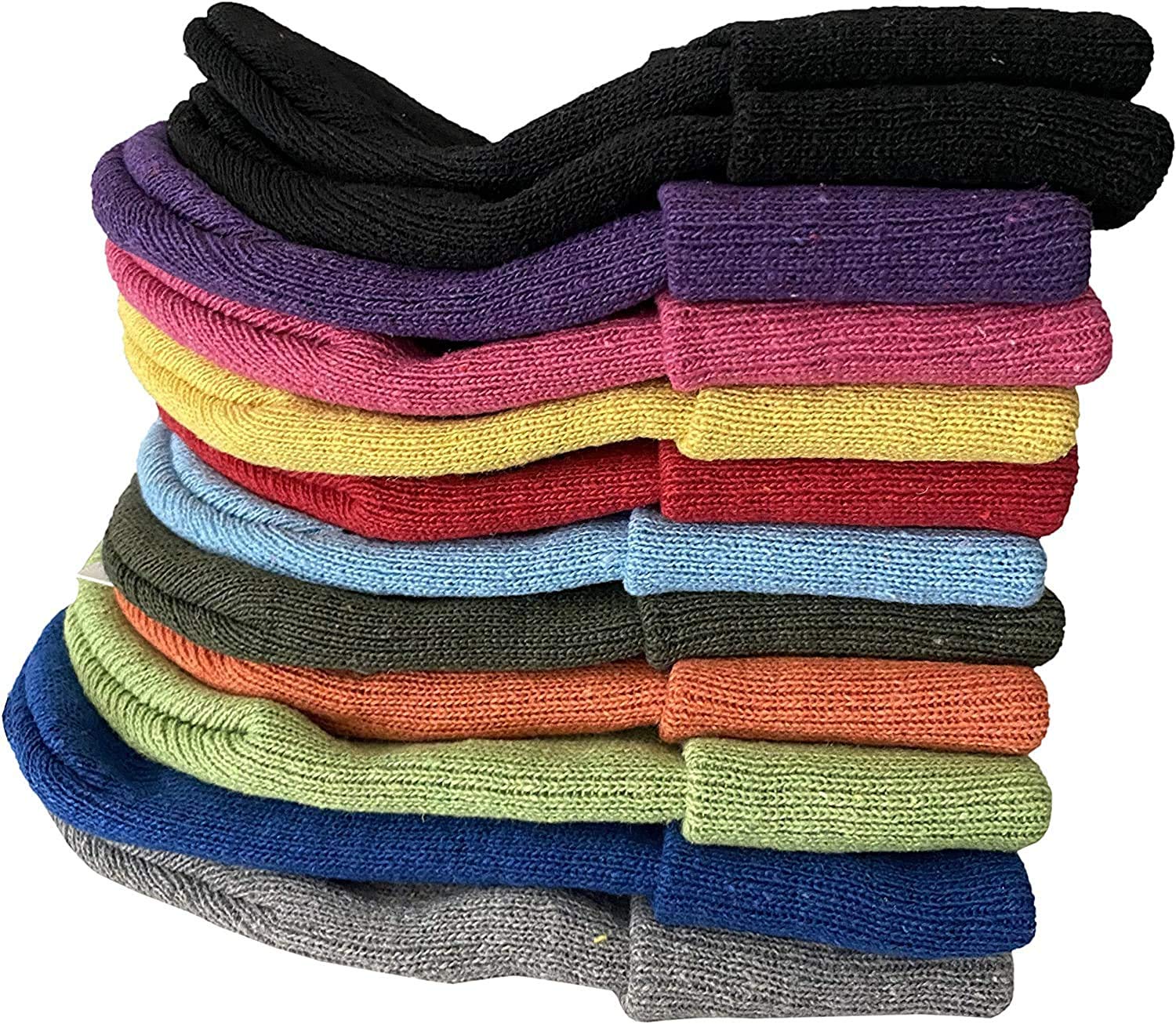 60 Pack of Yacht & Smith Wholesale Beanies Bulk Thermal Winter Hat (12 Pack Bright Colors)