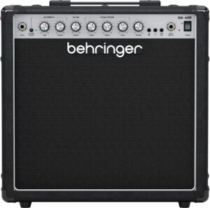 behringer ha-40r 40 watt guitar amplifier with 2 independent channels, vtc tube modeling, reverb and original bugera 10" speaker