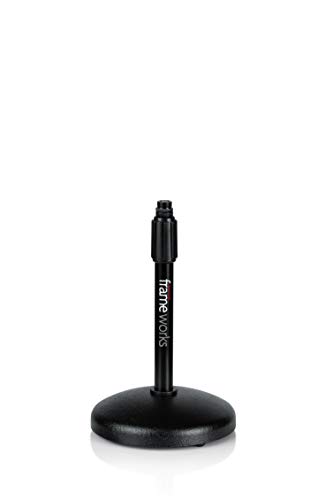 Gator Frameworks Desktop Microphone Stand with Round Weighted Base & Adjustable Height (GFW-MIC-0501)