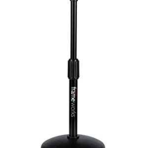 Gator Frameworks Desktop Microphone Stand with Round Weighted Base & Adjustable Height (GFW-MIC-0501)