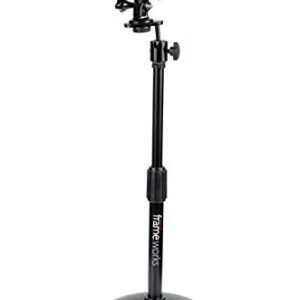 Gator Frameworks Desktop Microphone Stand with Round Weighted Base & Adjustable Height (GFW-MIC-0501)