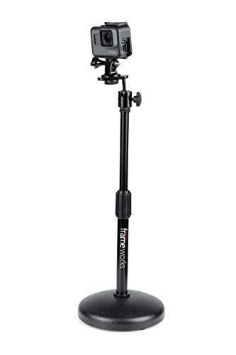 Gator Frameworks Desktop Microphone Stand with Round Weighted Base & Adjustable Height (GFW-MIC-0501)