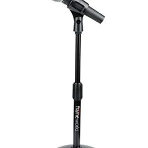 Gator Frameworks Desktop Microphone Stand with Round Weighted Base & Adjustable Height (GFW-MIC-0501)