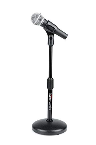 Gator Frameworks Desktop Microphone Stand with Round Weighted Base & Adjustable Height (GFW-MIC-0501)