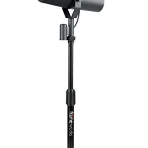 Gator Frameworks Desktop Microphone Stand with Round Weighted Base & Adjustable Height (GFW-MIC-0501)