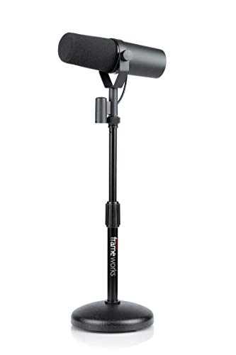 Gator Frameworks Desktop Microphone Stand with Round Weighted Base & Adjustable Height (GFW-MIC-0501)