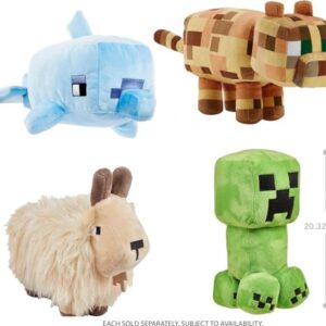 Mattel Minecraft Basic Plush Character Soft Dolls, Video Game-Inspired Collectible Toy Gifts for Kids & Fans Ages 3 Years Old & Up