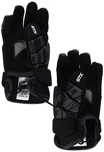 STX Lacrosse Stallion 75 Gloves, Black, Small, Pair