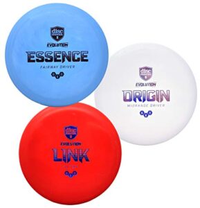 discmania evolution geo disc golf set of 3 – includes disc golf putter, mid-range and driver, (colors will vary)