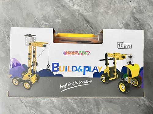 HOMETTER Educational Building Toys STEM Learning Kit, 10 in 1 Construction Blocks for Preschool Kids, 108 Pieces Engineering Toys Creative Set Gift for Boys Age 5 6 7 8 9 10+ Years Old