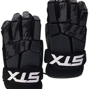 STX Lacrosse Stallion 75 Gloves, Black, Small, Pair