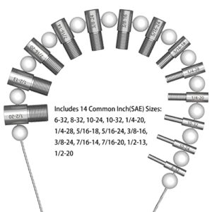 Nut and Bolt Thread Checker (Inch & Metric) - 26 Male/Female Thread Identifier Gauges - 14 Inch & 12 Metric Sizes