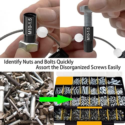 Nut and Bolt Thread Checker (Inch & Metric) - 26 Male/Female Thread Identifier Gauges - 14 Inch & 12 Metric Sizes