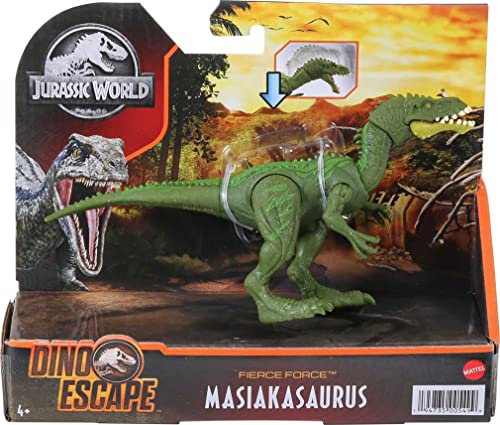 Mattel Jurassic World Dinosaur Action Figure Masiakasaurus, Fierce Force Dino Toy with Single Strike Feature, Posable Joints