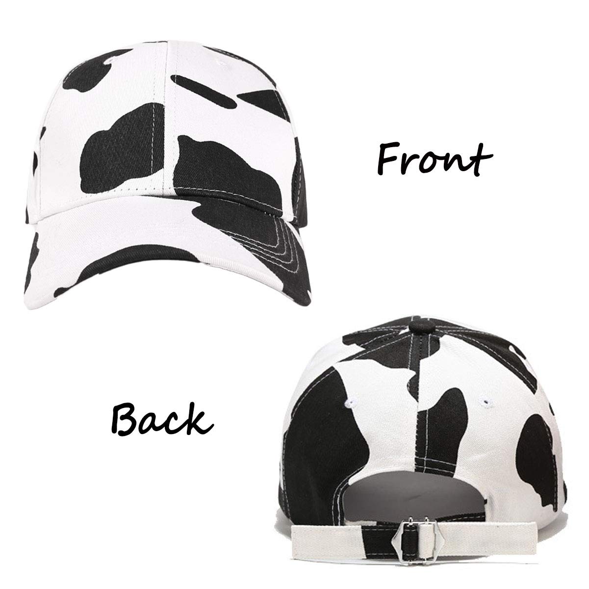 Womens Cow Print Baseball Cap Unisex Adjustable Baseball Hat Casual Cotton Sun Hats for Teen Girls